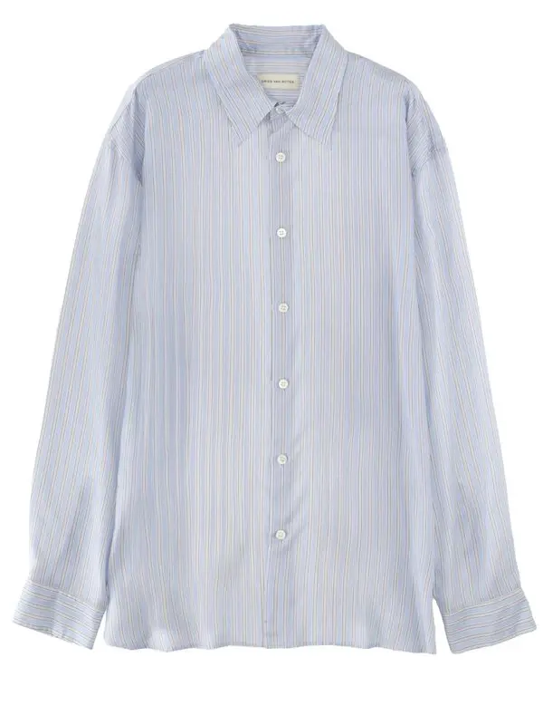 Dries Van Noten Striped Button-up Shirt - Azure