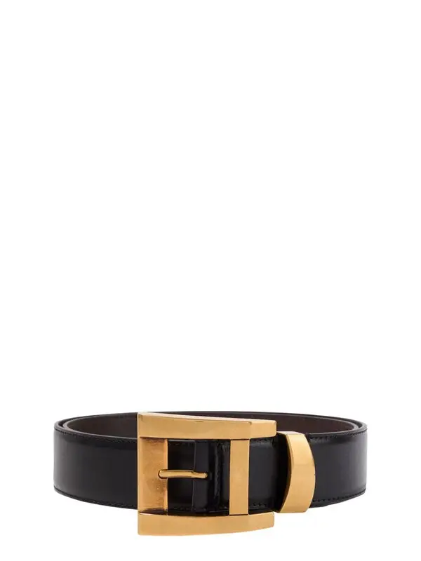 Versace Greca Printed Leather Belt - Black
