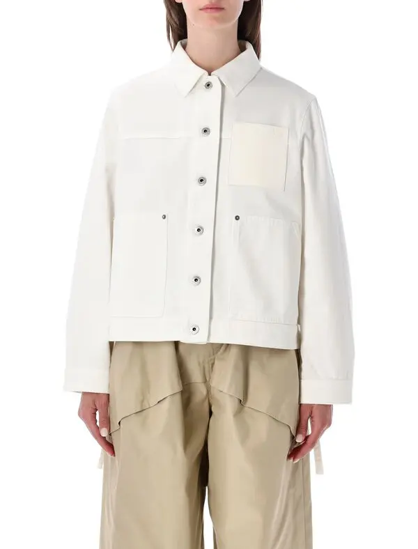 Loewe Asymmetrical Utility Jacket With Adjustable Ties Size - Bianco