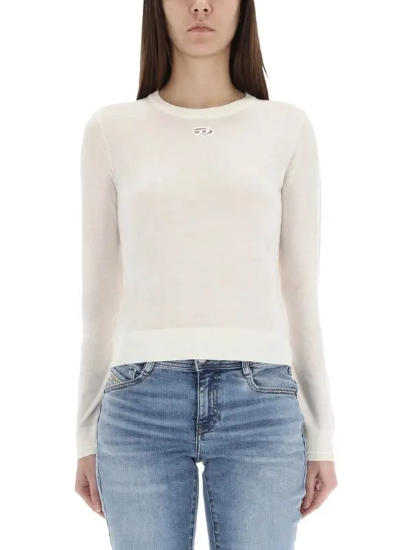 DIESEL® Essential Wool Sweater - White