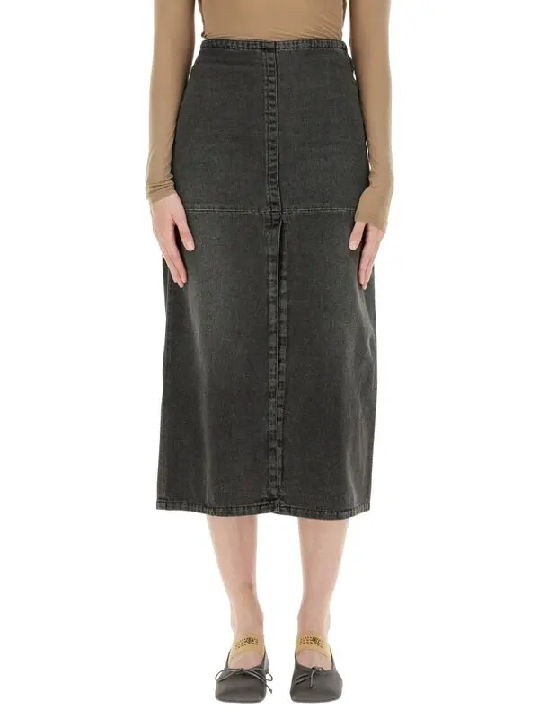 MAISON MARGIELA Long Denim Skirt - Grey