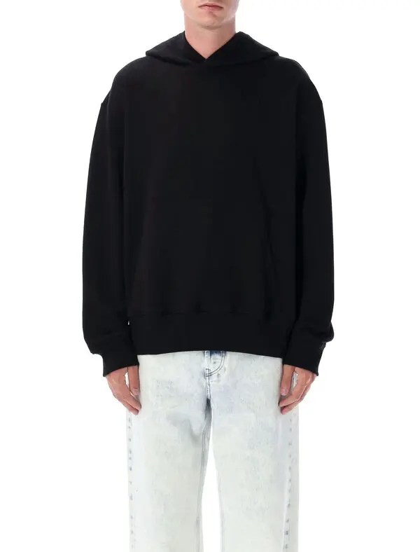 DIESEL® Oversized Embroidered Cotton Hoodie - Black