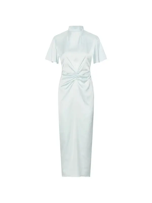 ROTATE BY BIRGER CHRISTENSEN Gathered Midi Dress With Short Sleeves