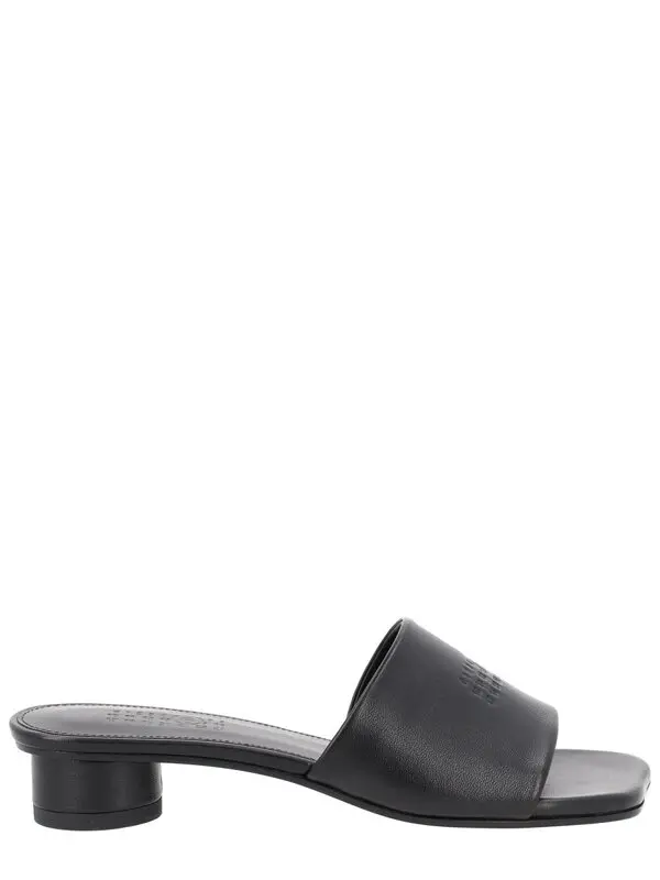 MAISON MARGIELA Leather Block Heel Sandals - Black