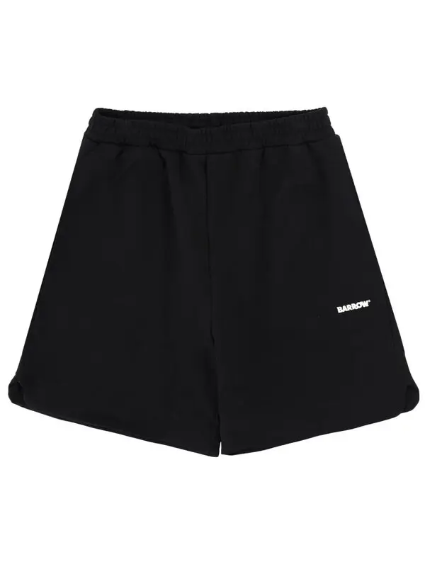 BARROW Cotton Relaxed Fit Shorts - Black