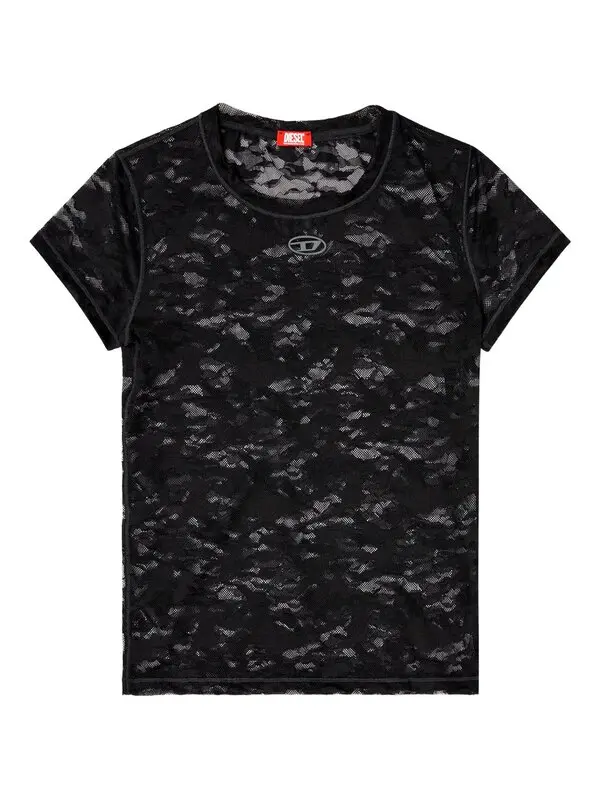 DIESEL® Tonal Oval D Logo Mini Tee - Nero