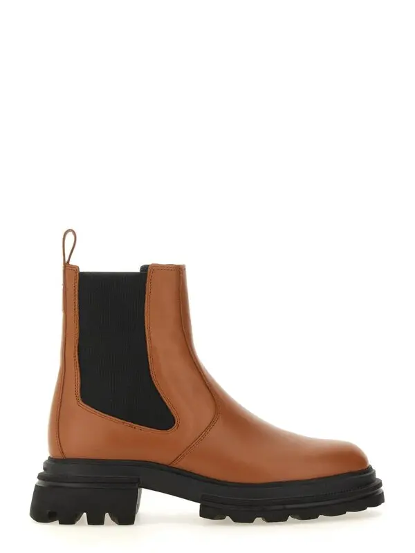Hogan Leather Chelsea Ankle Boots - Brown