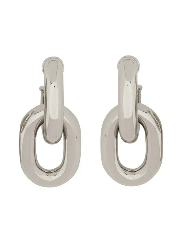 Rabanne Xl Link Double Hoop Earrings - Silver