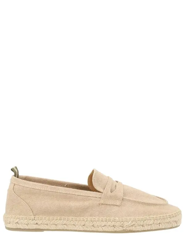 CastaÑer Organic Cotton And Leather Slip-on Espadrilles - Powder