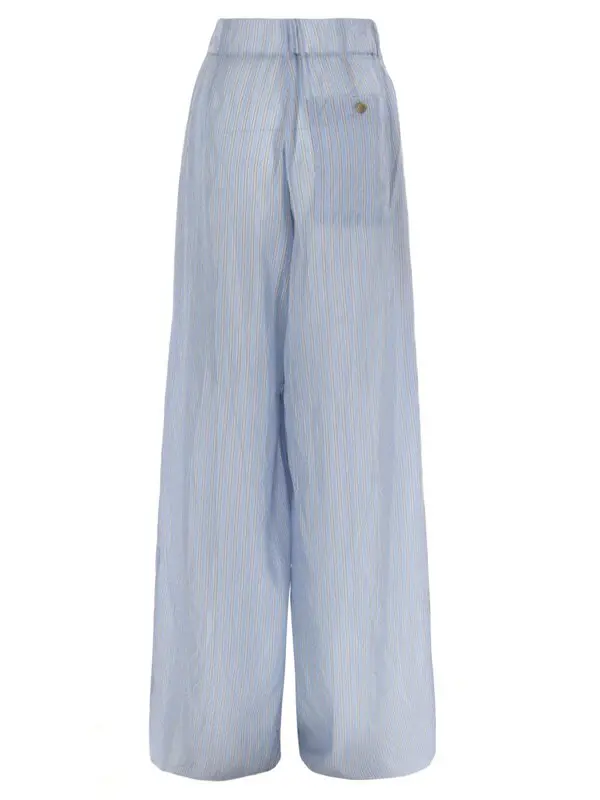 Dries Van Noten Striped Wide-leg Trousers - Azure