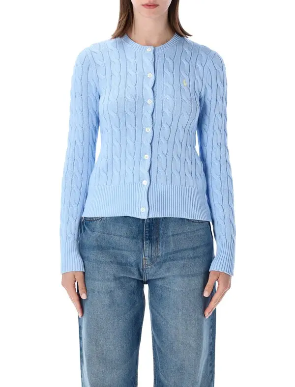 Polo Ralph Lauren Feminine Cotton Cable-knit Cardigan Slim Fit - Blue