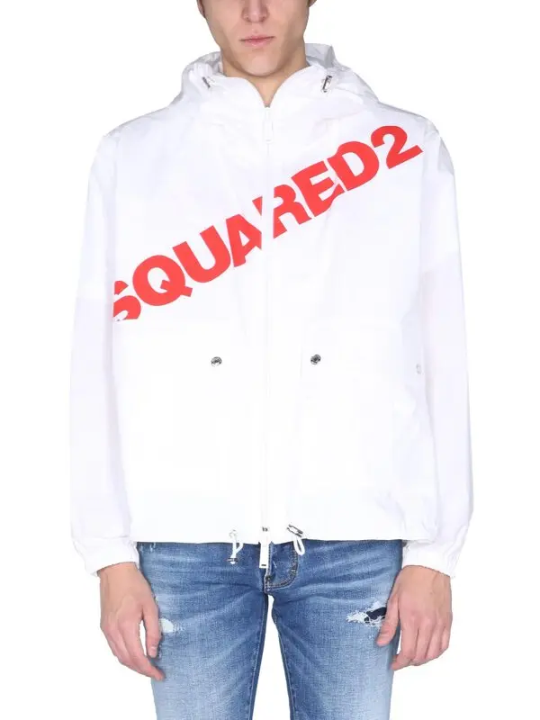 Dsquared2 Cotton Jacket With Logo Print