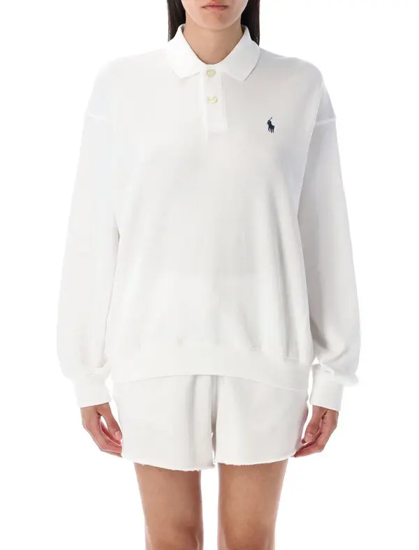 Polo Ralph Lauren Long Sleeve Polo Sweatshirt - White