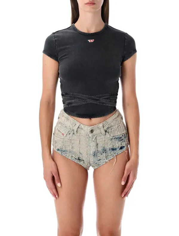 DIESEL® Cotton Elastane T-shirt - Black Washed