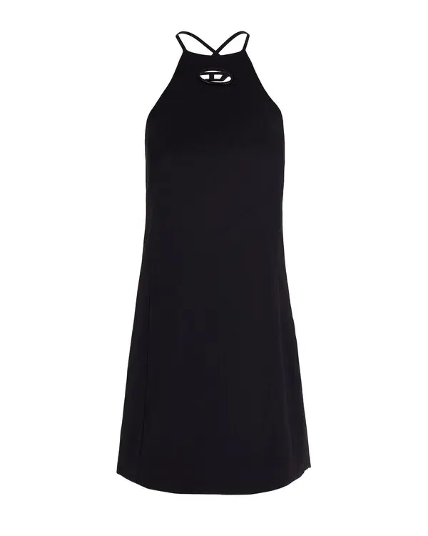 DIESEL® Oversized T-shirt Dress With Front Knot Detail - Nero