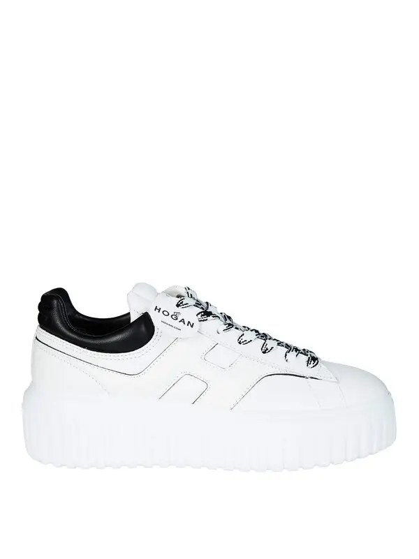 Hogan Leather H-stripes Platform Sneakers - Bianco