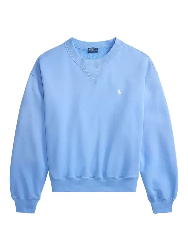 Ralph Lauren Lightweight Cotton Blend Crewneck Sweater - Light Blue
