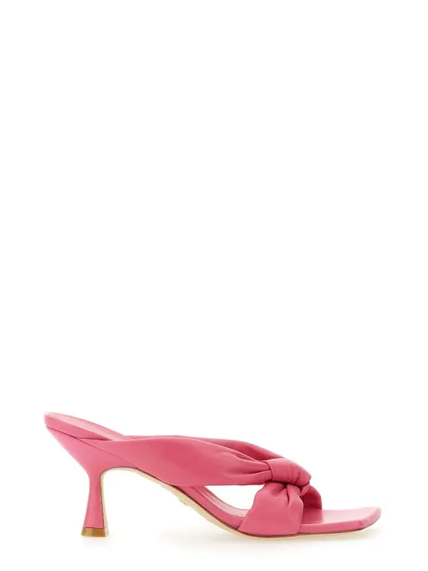 STUART WEITZMAN Leather Sandal With Knot Detailing - Fuchsia