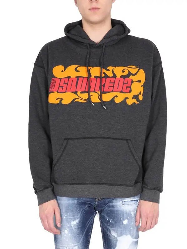 Dsquared2 Wave Logo Hoodie - Black