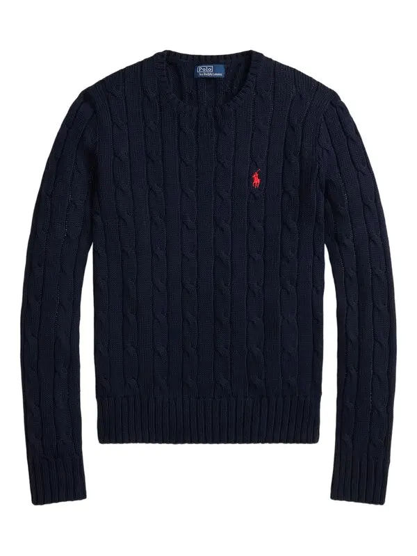 Polo Ralph Lauren Classic Cable Knit Crewneck Sweater - Blu