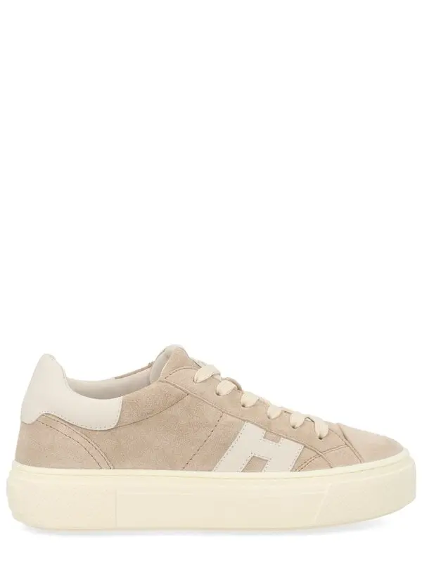 Hogan Leather Sneakers - Beige