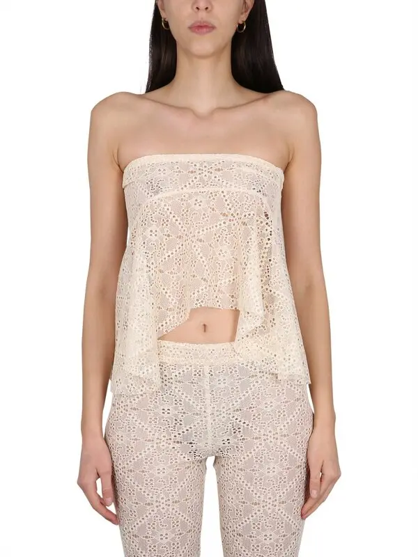 Dsquared2 Embroidered Cropped Lace Top