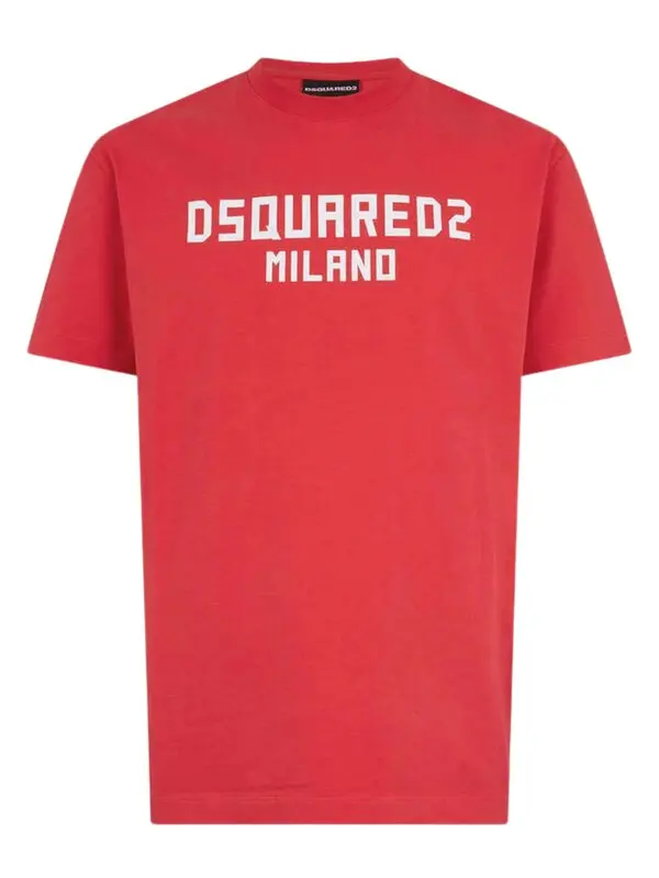 Dsquared2 Classic Cotton Round Neck Short Sleeve T-shirt - Red