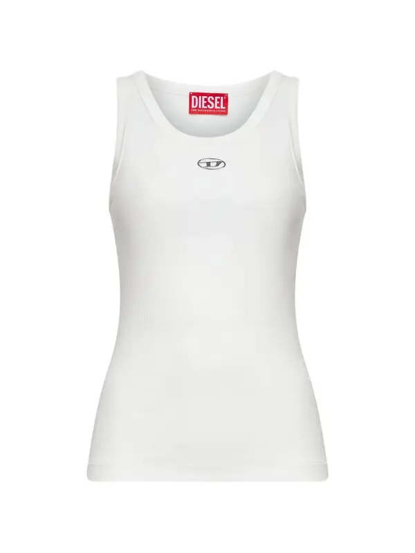 DIESEL® Slim Fit Ribbed Cotton Tank Top - Bianco
