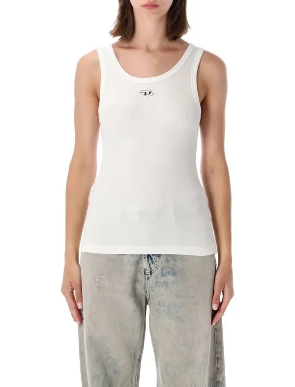 DIESEL® Slim Fit Ribbed Cotton Tank Top - Bianco