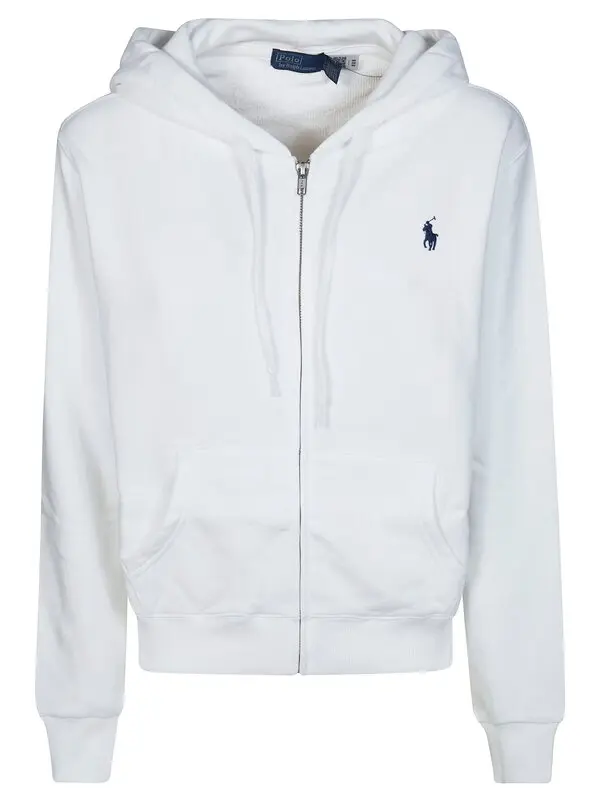 Polo Ralph Lauren Fleece Full-zip Hoodie - Bianco