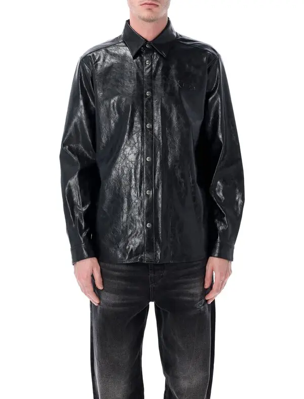 DIESEL® S-simply-qmbu Man's Textured Shirt With Branded Buttons