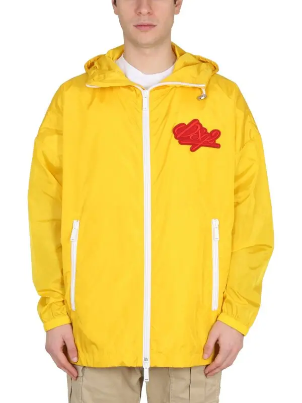 Dsquared2 Dsq2" Logo Patch Hooded Jacket - Orange