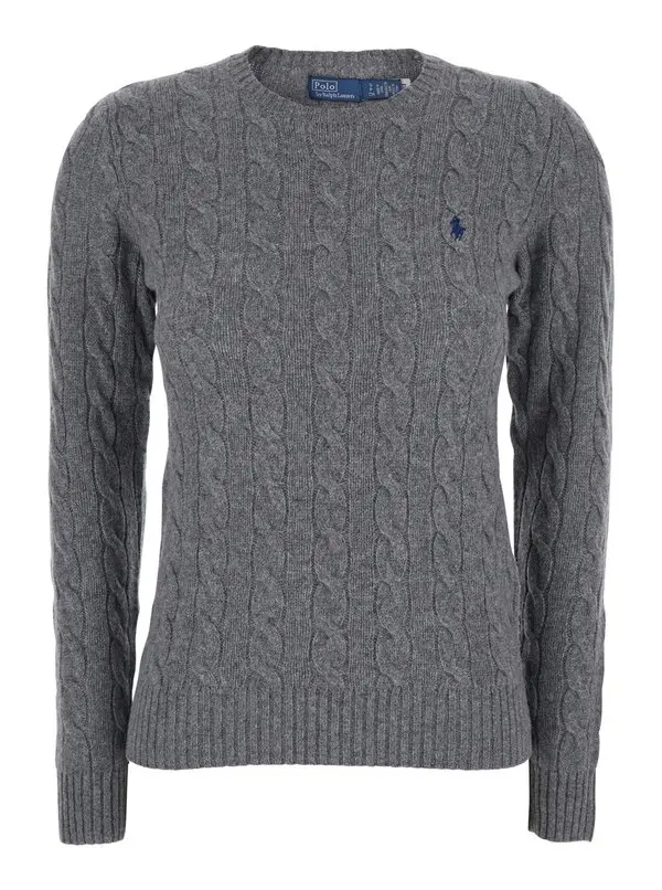 Polo Ralph Lauren Cable Knit Crew Neck Sweater - Grey