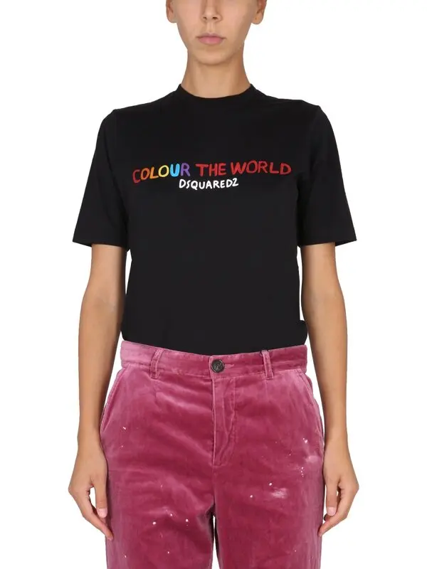 Dsquared2 Logo Print T-shirt - Black