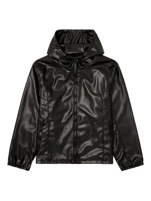 DIESEL® Reguther Fit Hooded Jacket With Zip Pockets - Black