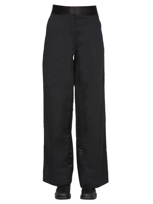 Raf Simons Ceremonial Worker Cotton Blend Wide Leg Pants - Black