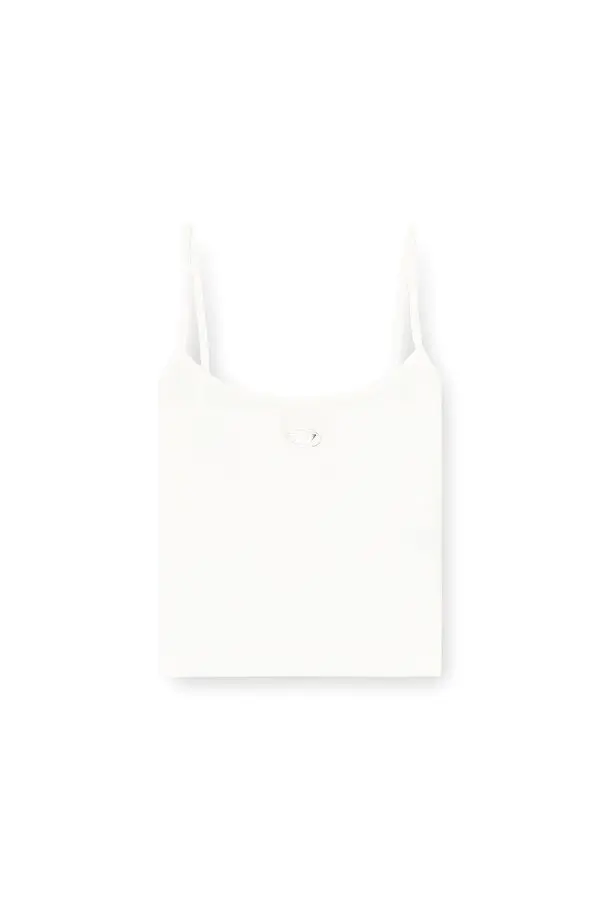 DIESEL® Sleek Mini Top With Thin Straps And Embossed Logo - Bianco