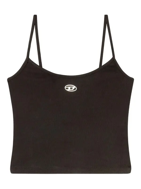 DIESEL® Slim Fit Thin Strap Top With Metallic Logo - Nero