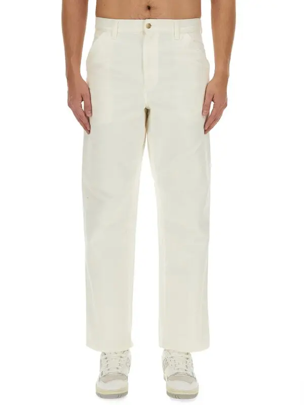 Carhartt Work In Progress Straight Leg Organic Cotton Trousers - White