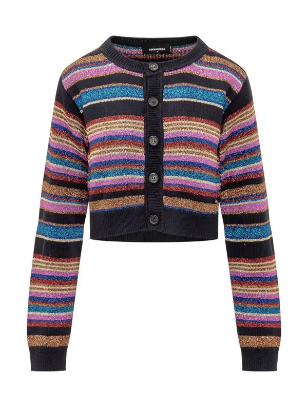Dsquared2 Multicolor Striped Metallic Cardigan - 961