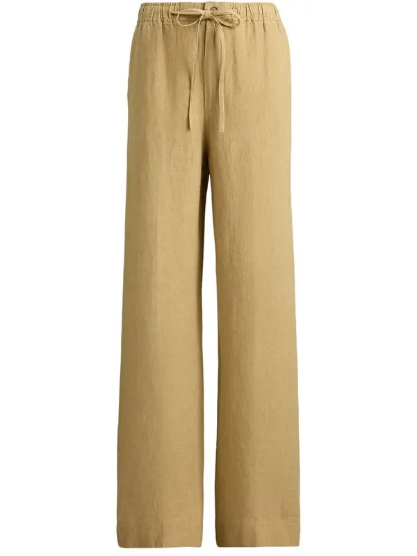 Ralph Lauren Linen Wide Leg Trousers - Beige