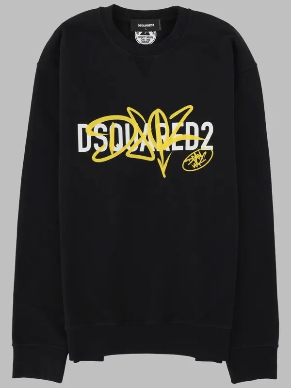 Dsquared2 Bold Graphic Crewneck Sweatshirt - Black