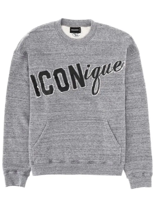 Dsquared2 Graphic Cotton Crewneck Sweatshirt - Grey