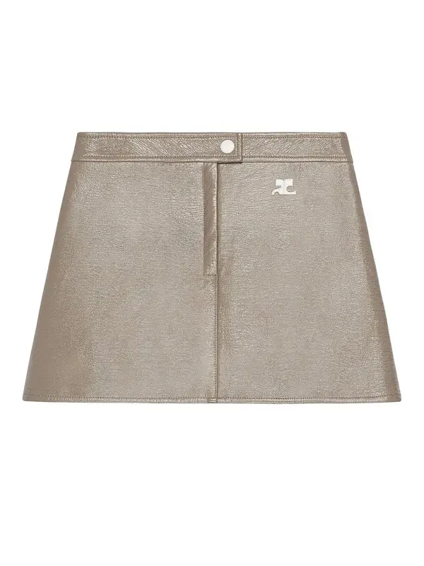 COURREGES Faux Leather A-line Mini Skirt - Brown