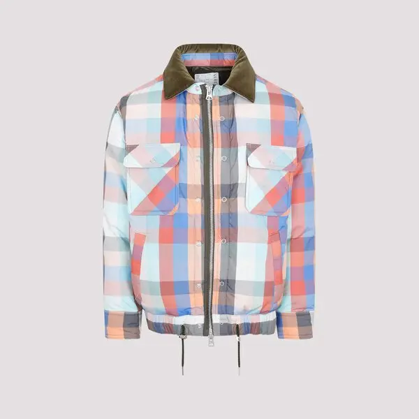 Sacai Check-pattern Zip-up Bomber Jacket