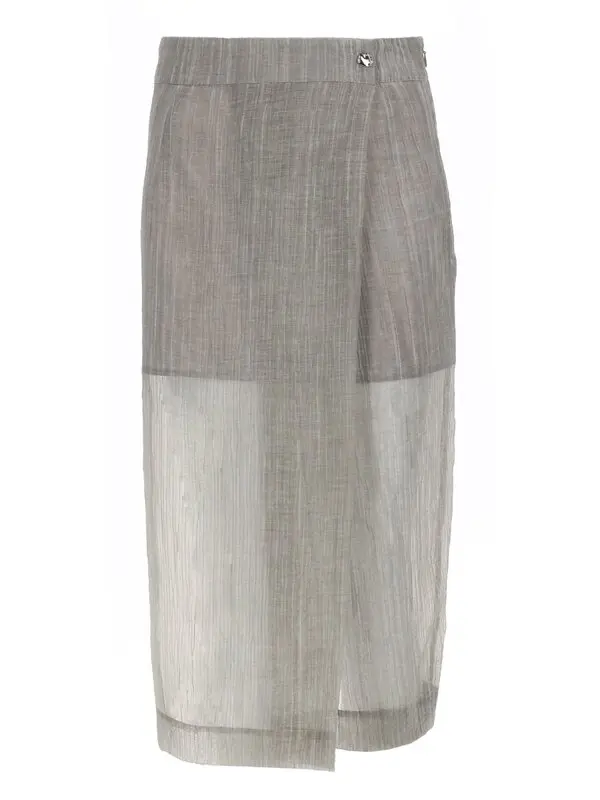 THE GARMENT Delfi Button Wrap Midi Skirt
