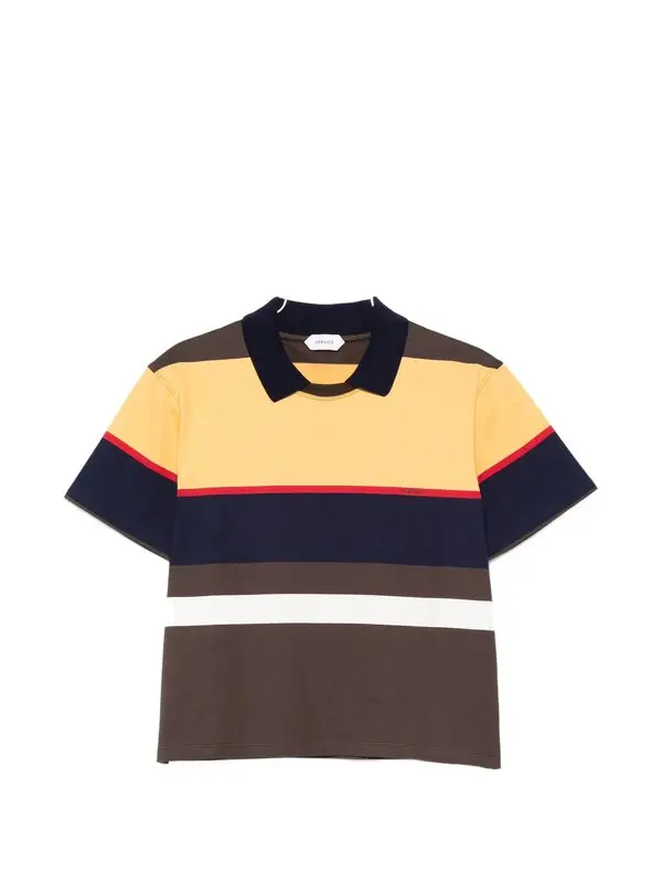 Versace Striped Short Sleeve Polo Shirt - Multicolour