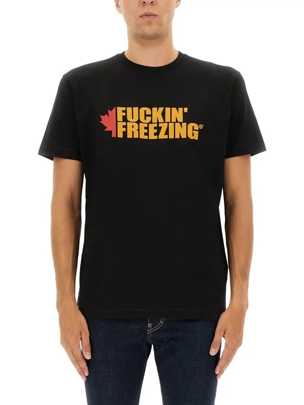 Dsquared2 Graphic T-shirt For - Black