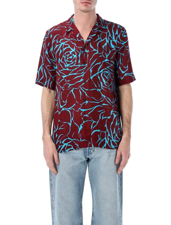Dries Van Noten Boxy Fit Shirt In Cotton Poplin, With Revere Collar And Chest Patch Pocket - Purple