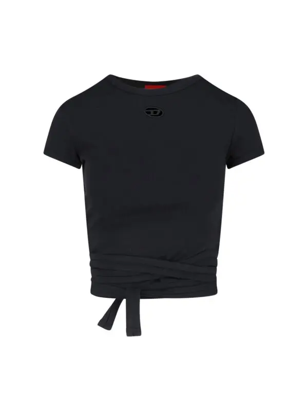 DIESEL® Slim Fit Ribbed T-shirt - Black